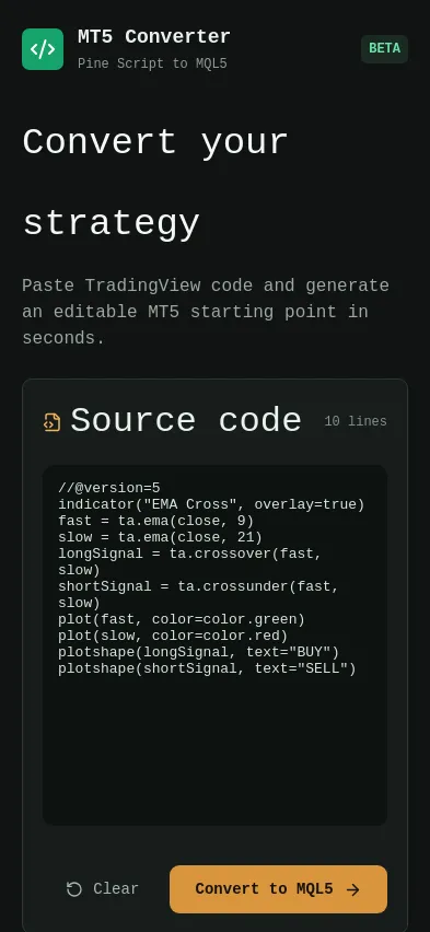 MT5 Code Converter