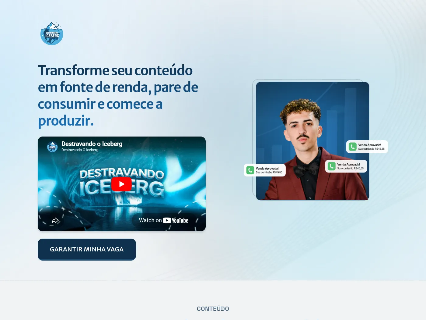 Destravando o iceberg (criação de conteúdo) -afiliado