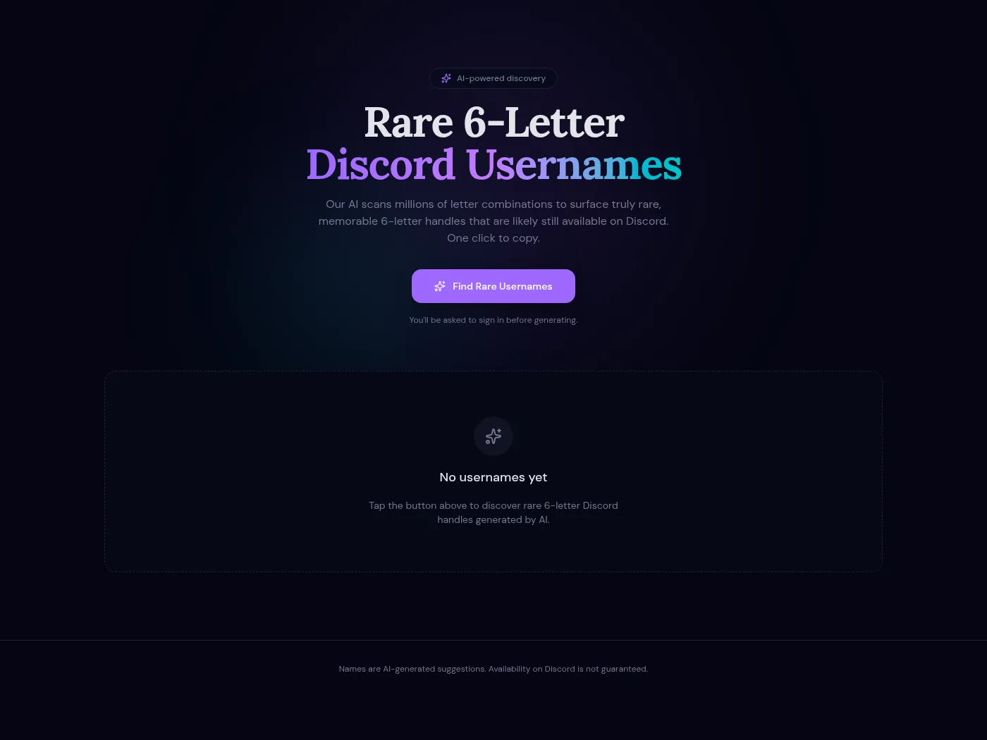 Rare Discord Username Finder