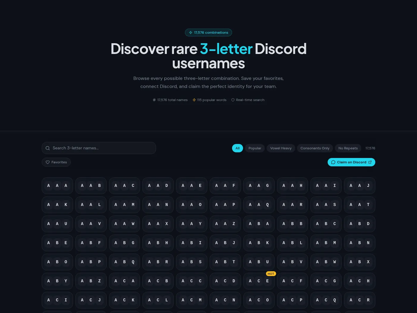 Discord Name Finder