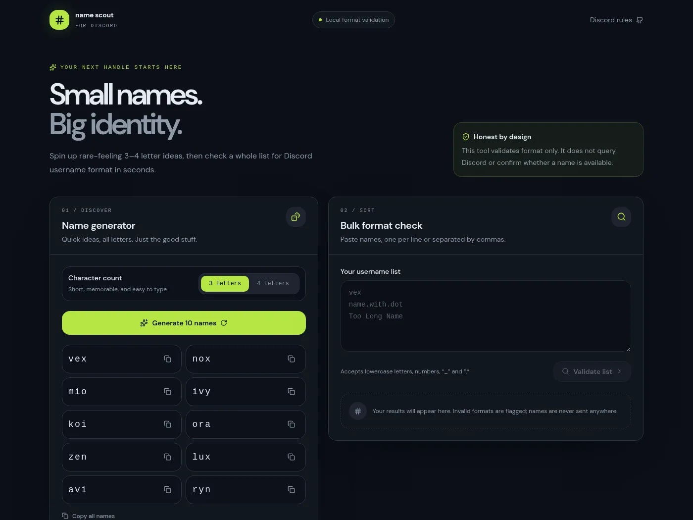 Discord Name Scout