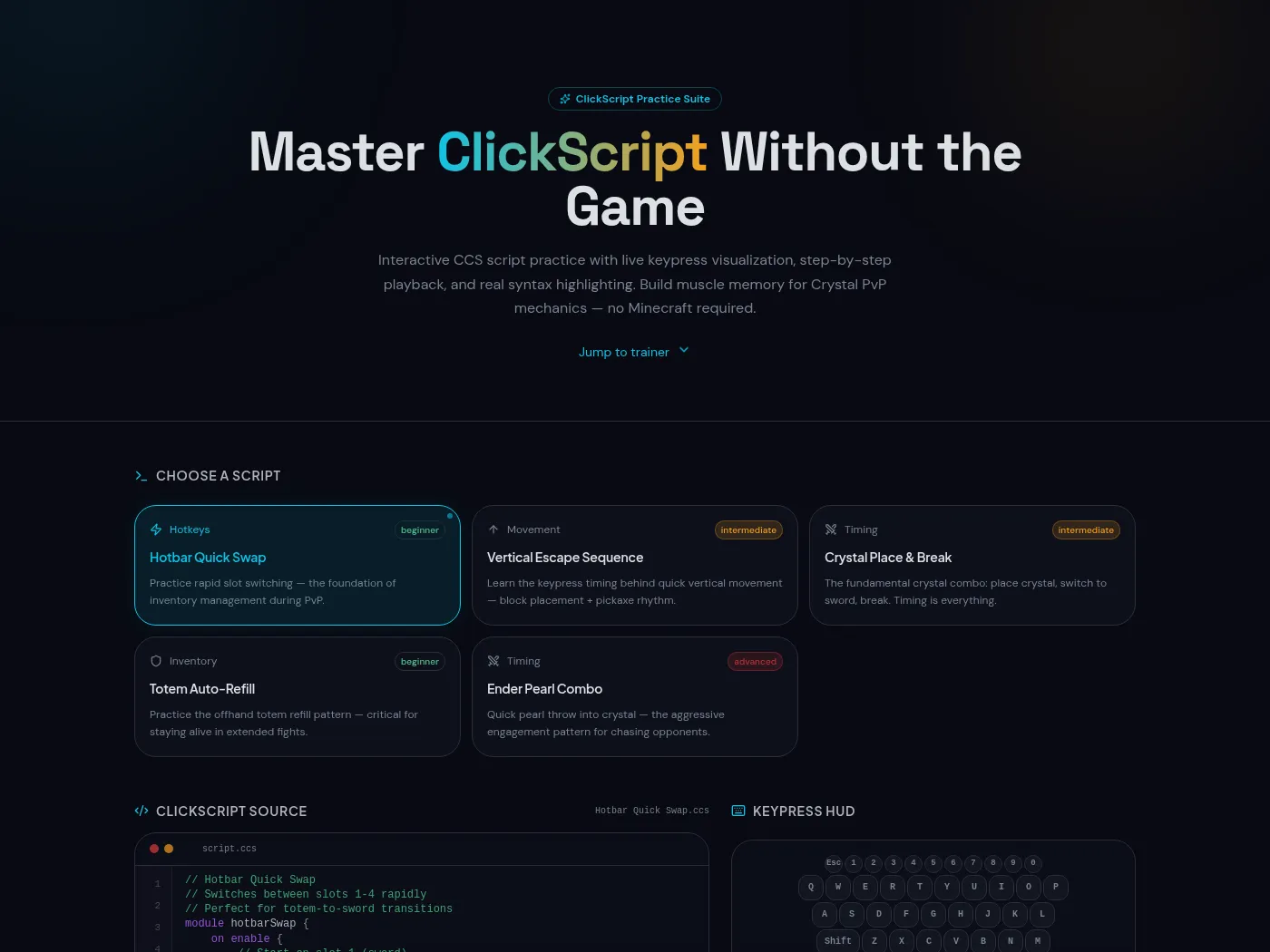 ClickScript Practice Suite