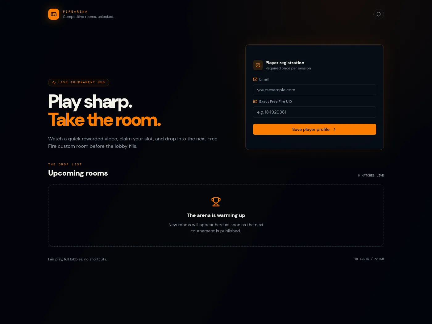 FireArena Tournament Hub