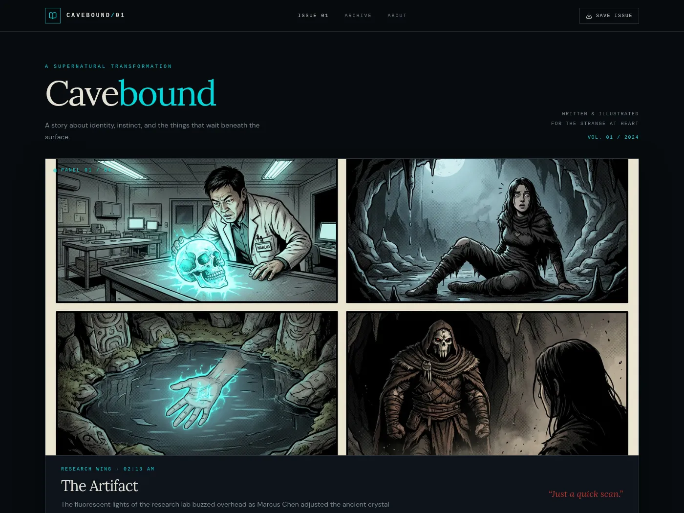 Cavebound Transformation Comic