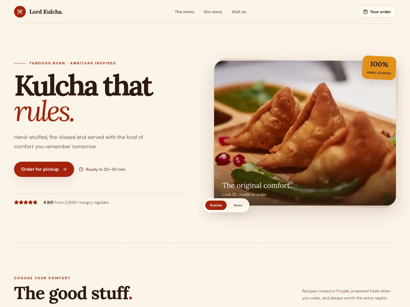 Lord Kulcha Food Order