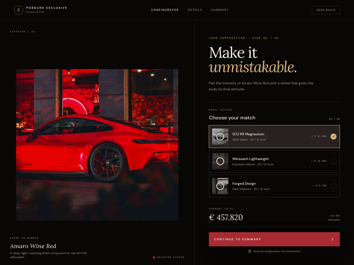 Porsche 911 GT2 RS Config