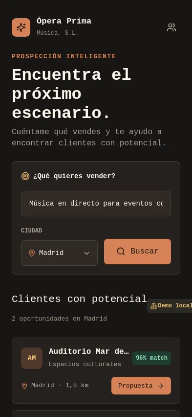 Clientes Ópera Prima App