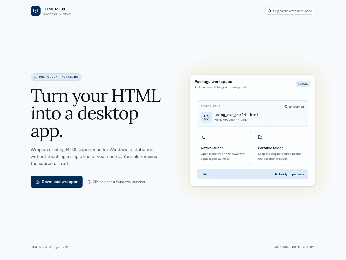 HTML to EXE Wrapper