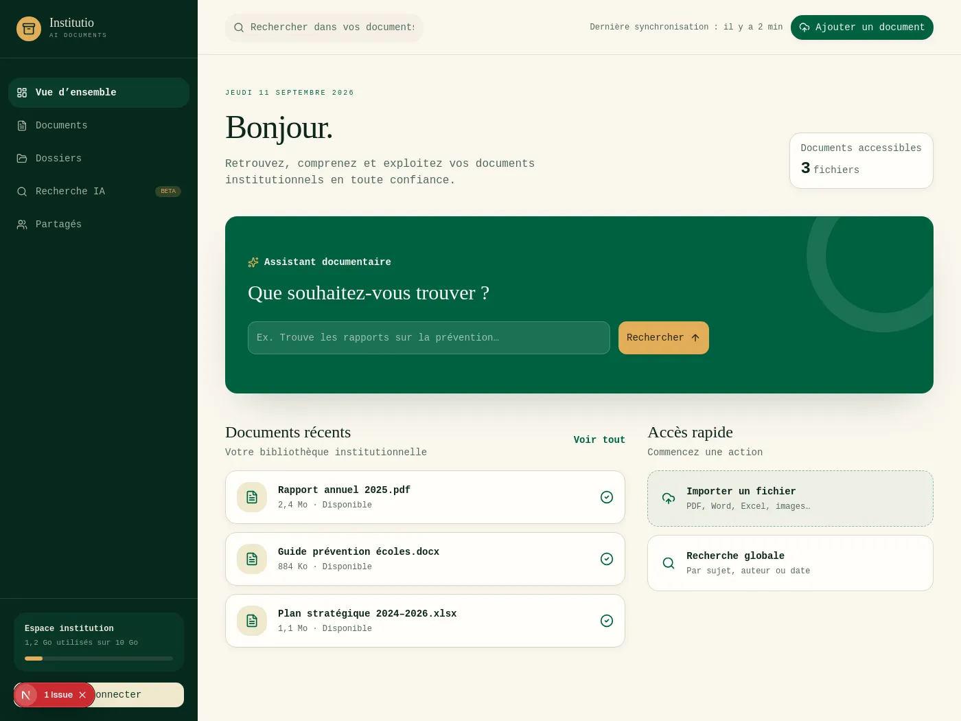 Institution AI Docs Platform