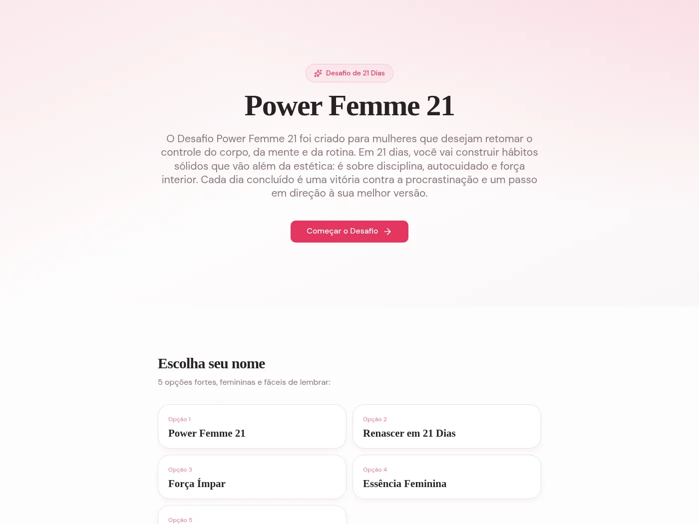 Desafio Power Femme 21