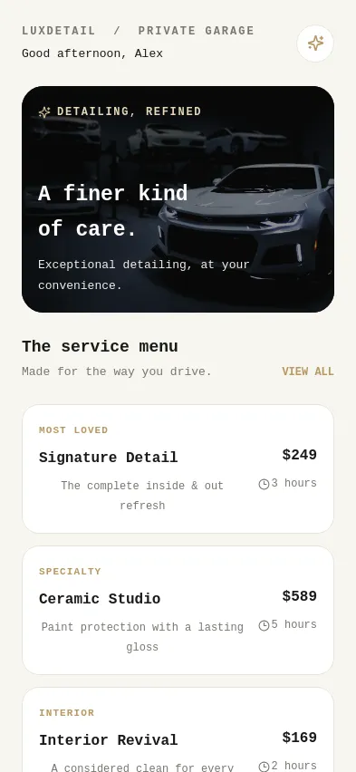 LuxDetail Mobile App