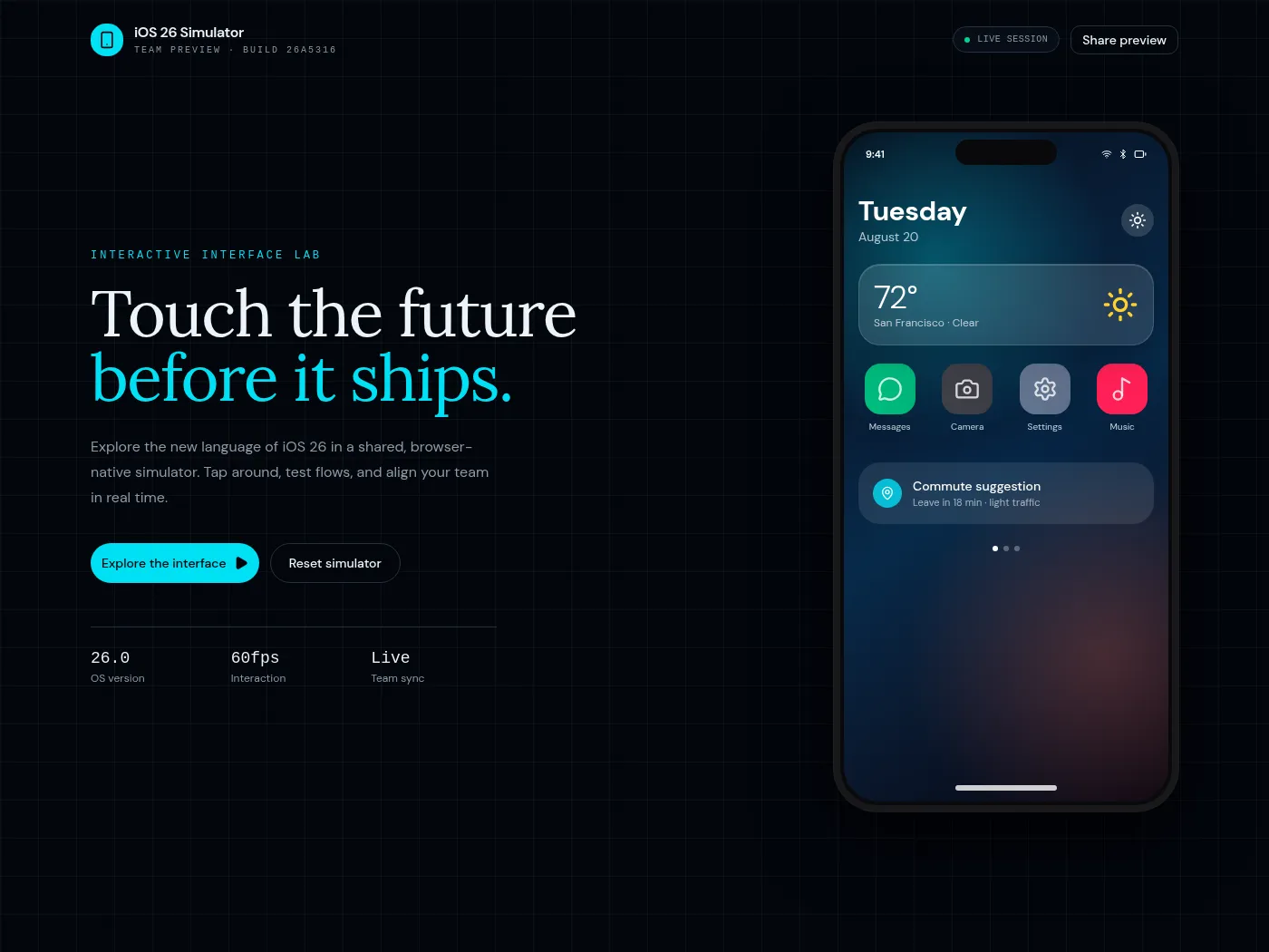 iOS 26 Web Simulator