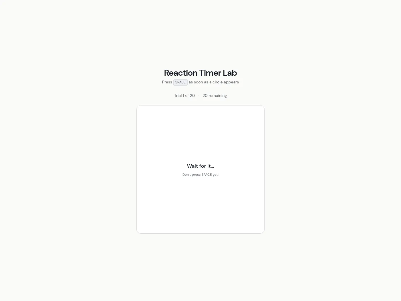 Reaction Timer Lab