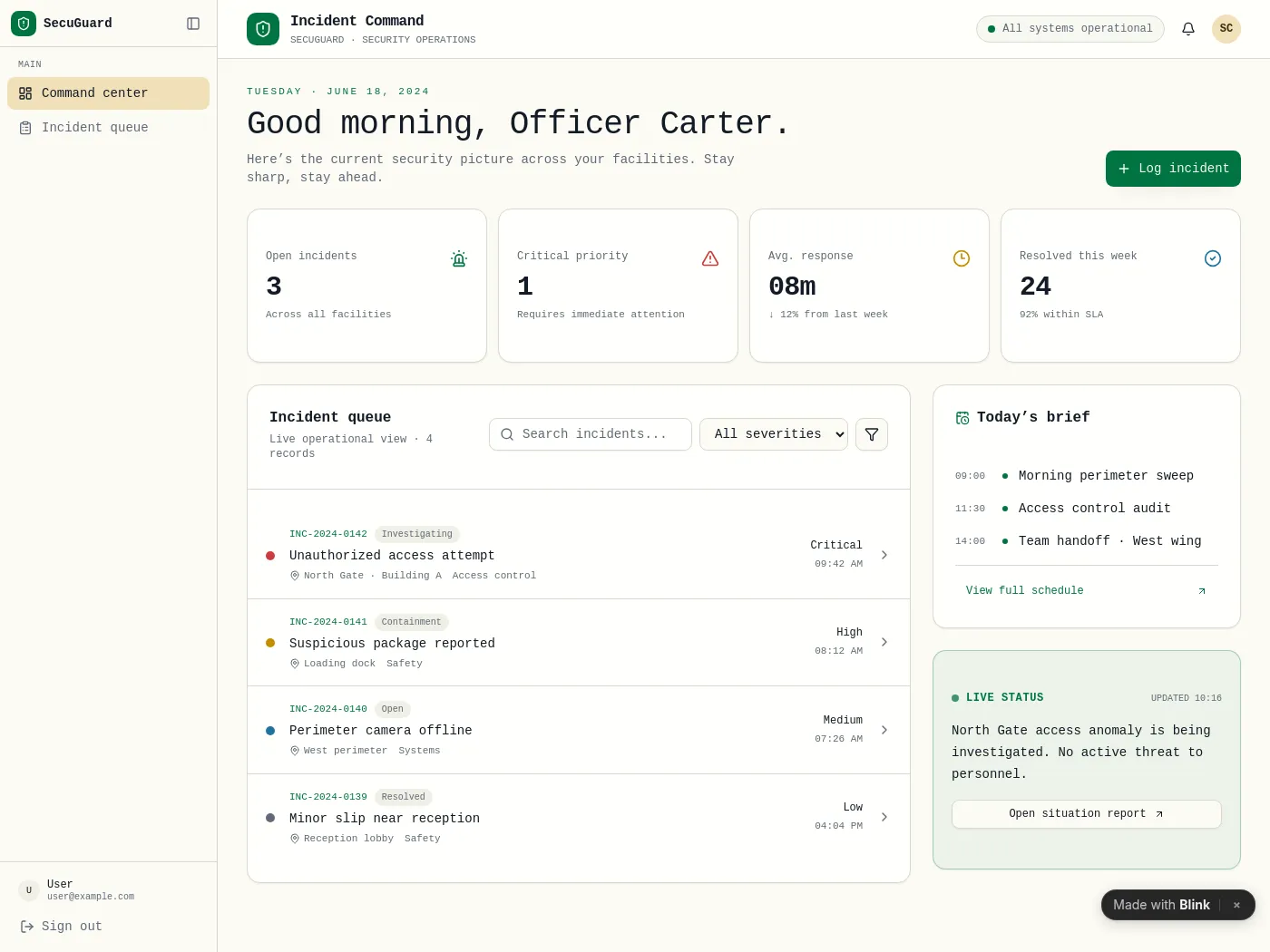 SecuGuard Incident App