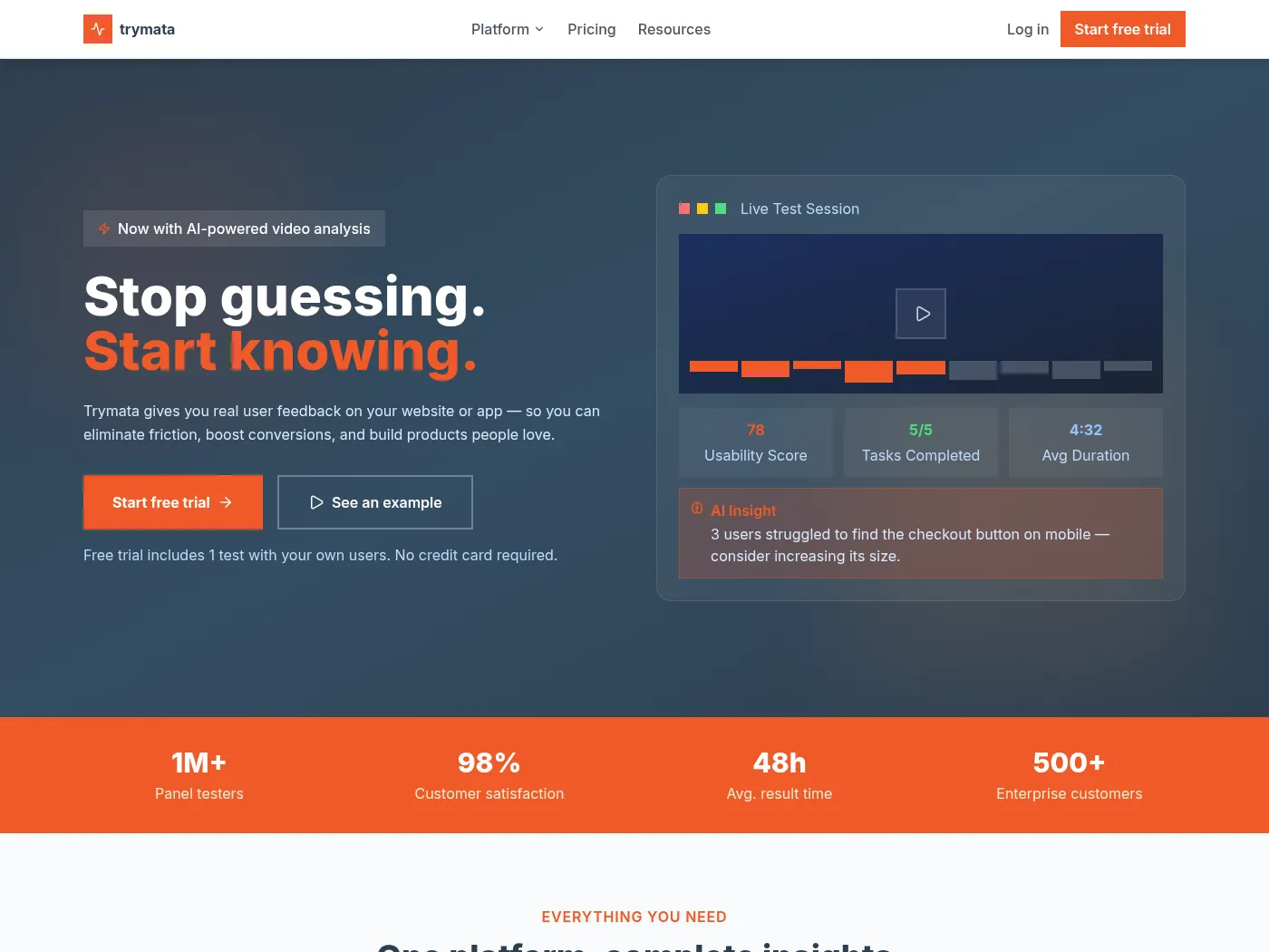 Trymata UX Test Suite