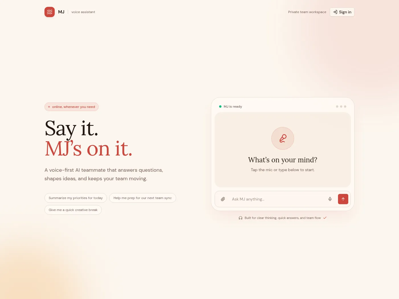 MJ Voice Assistant