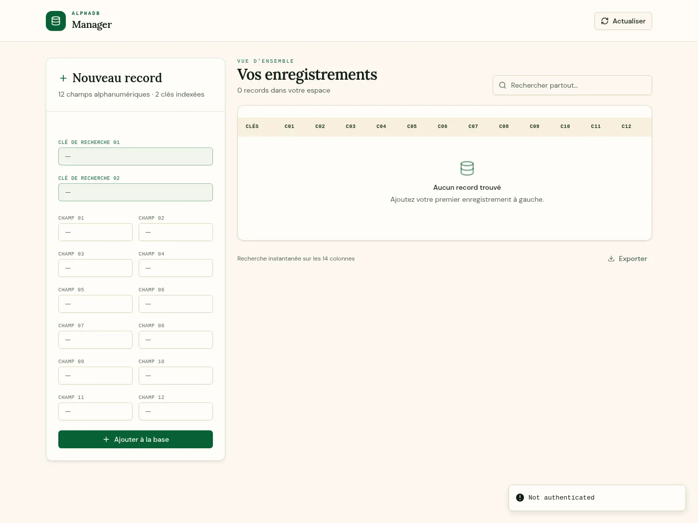 AlphaDB Manager