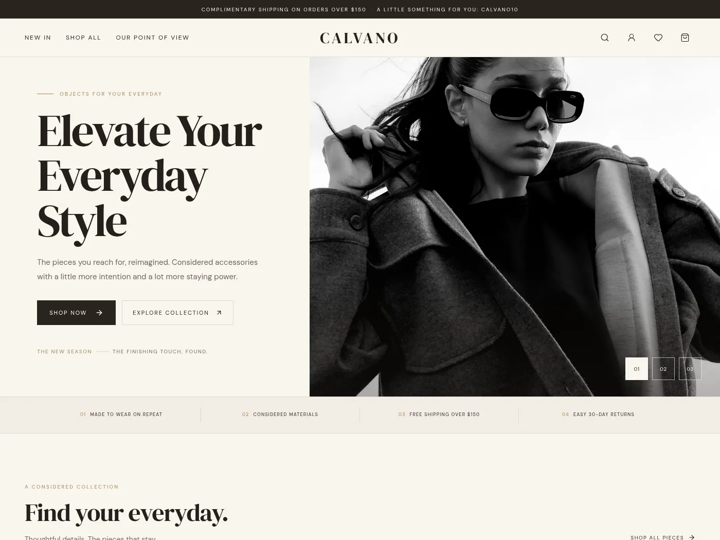 CALVANO Luxury E-Commerce