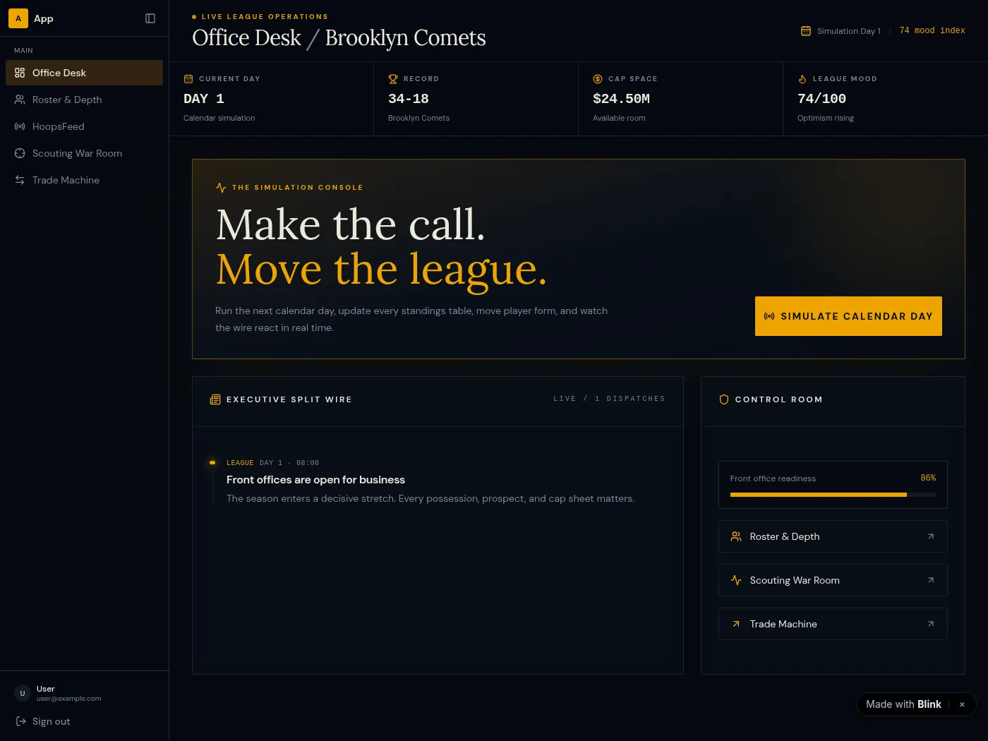 Front Office Noir GM Sim