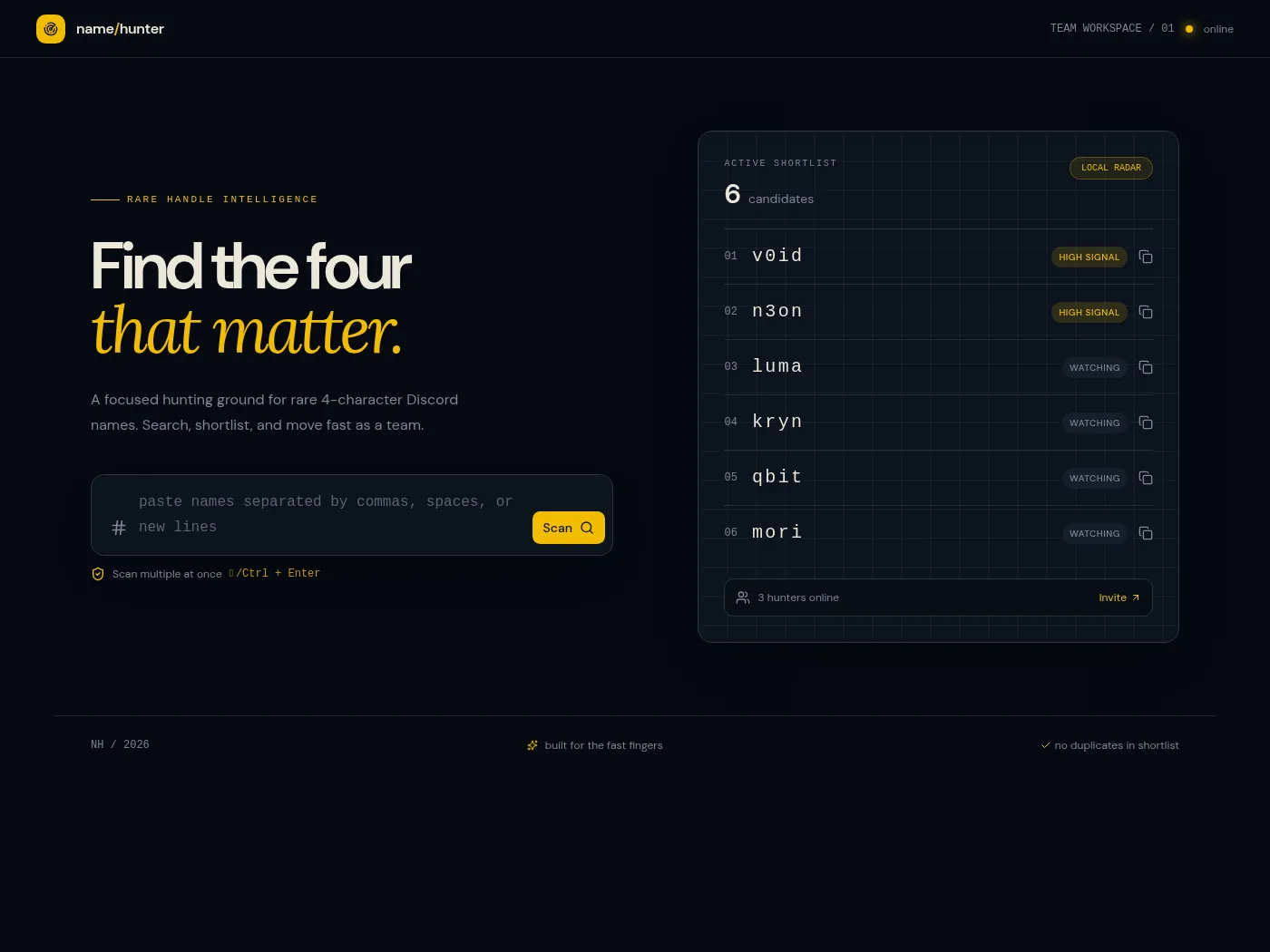 Discord Name Hunter