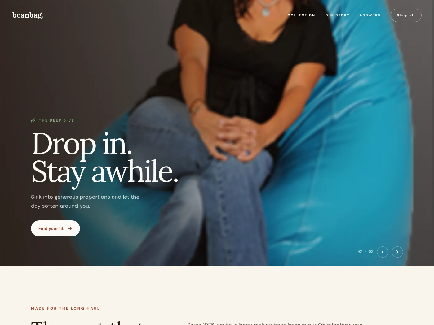 Beanbag Showcase Website