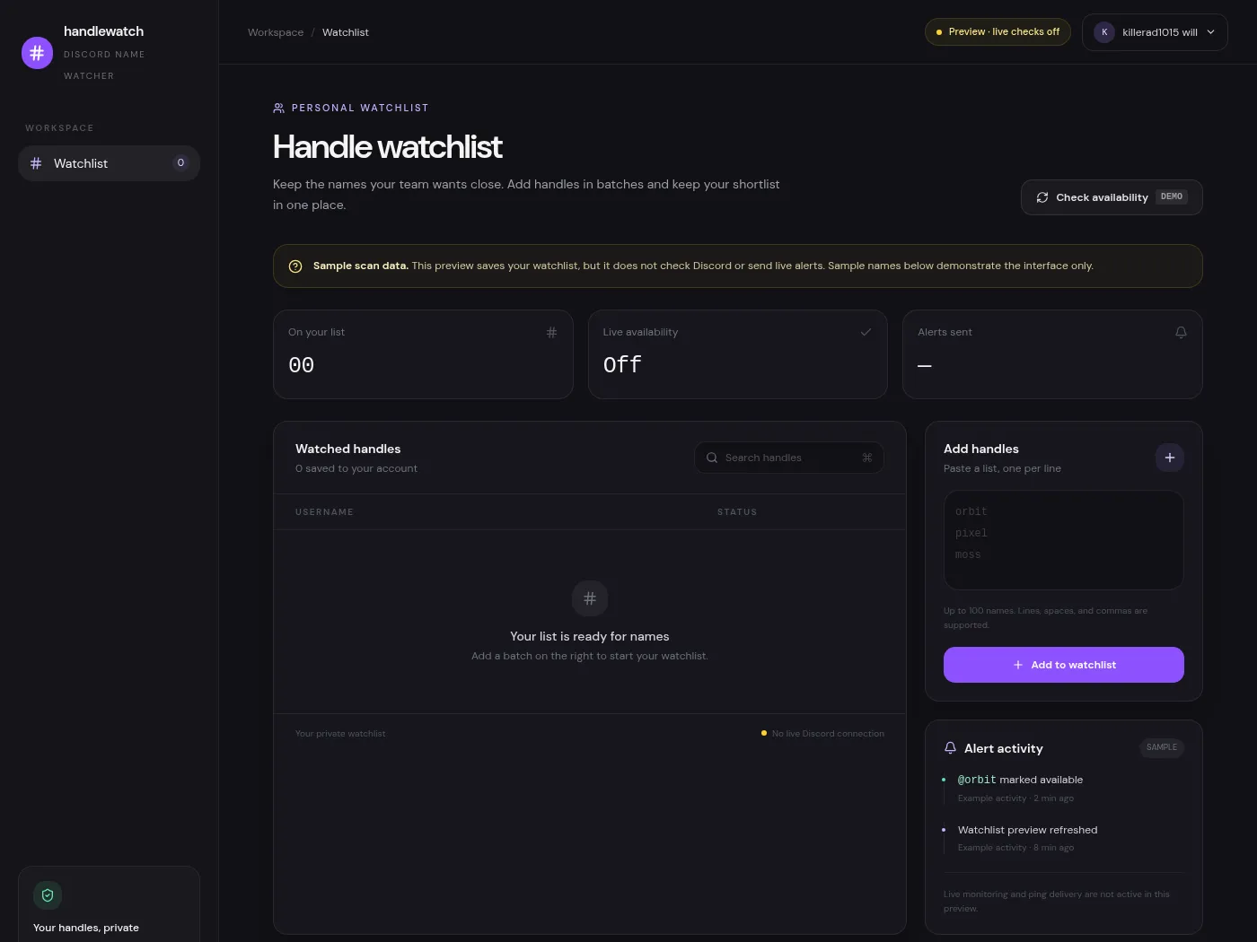 Discord Name Watcher
