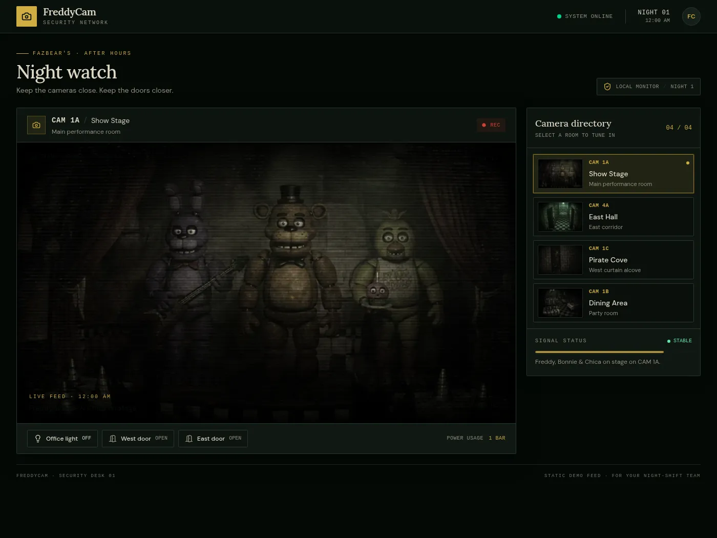 FreddyCam Interactive UI