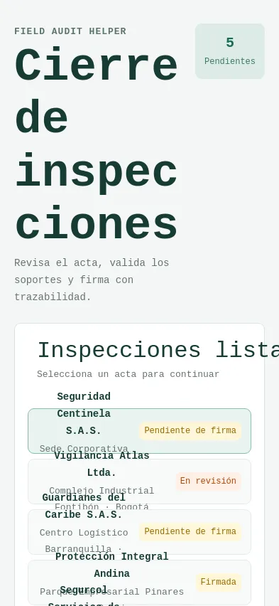 Field Audit Helper