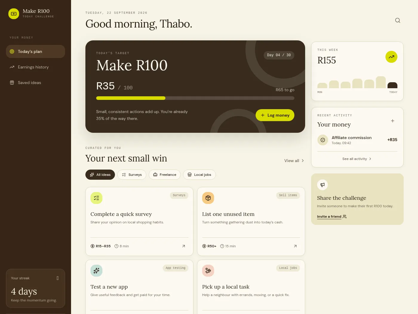 Make R100 Today Challenge