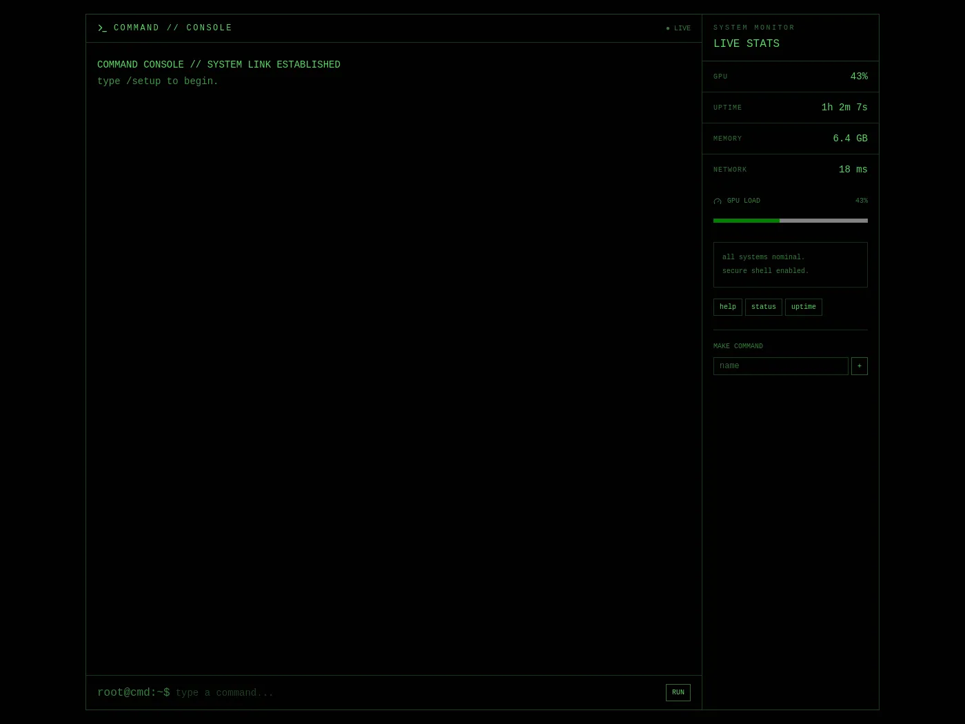 Command Console Dashboard