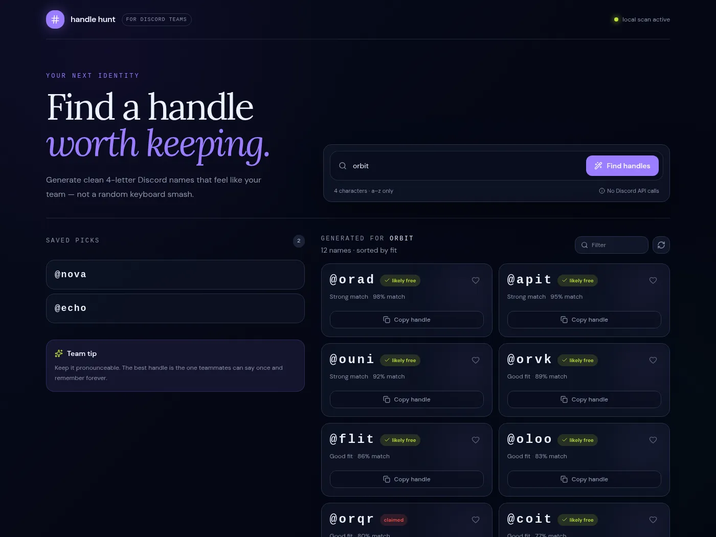 Discord Handle Finder