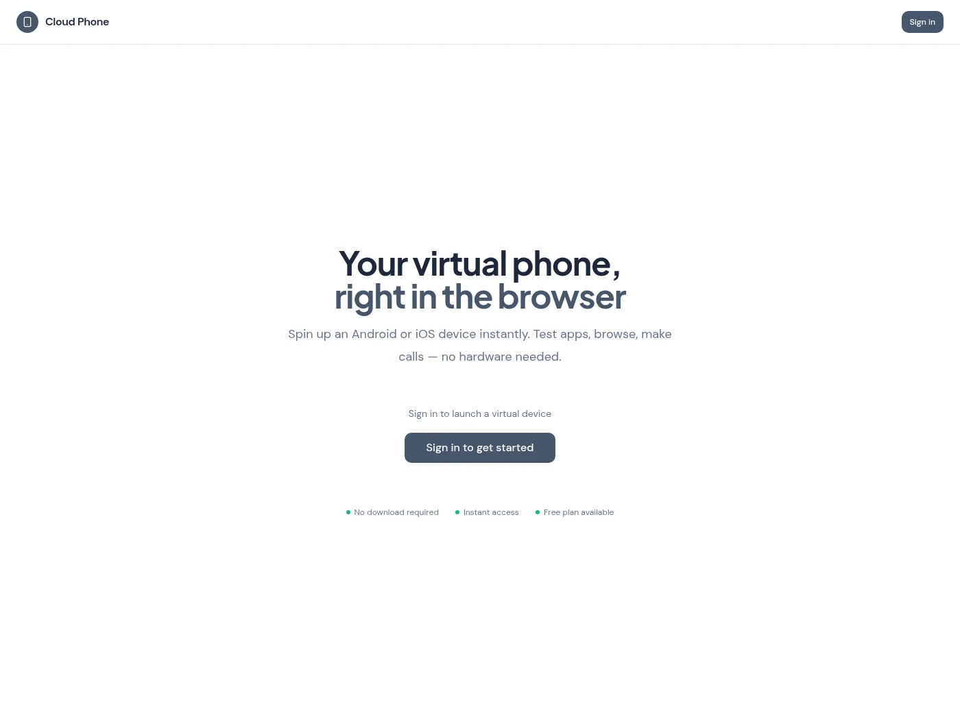 Cloud Phone Sandbox
