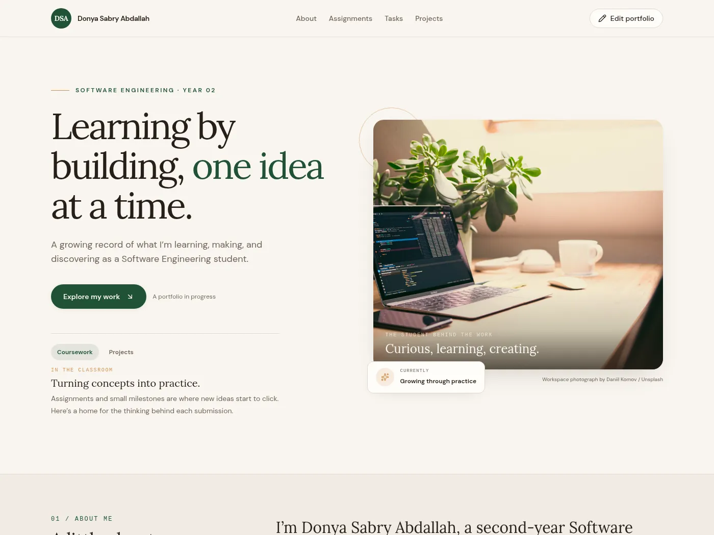 Donya's Student Portfolio