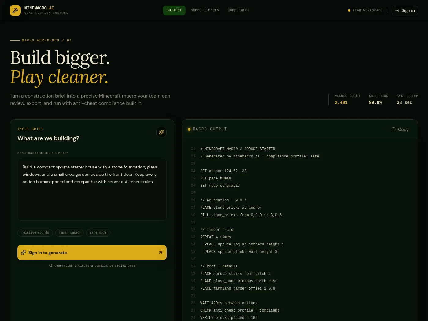 MineMacro AI Builder