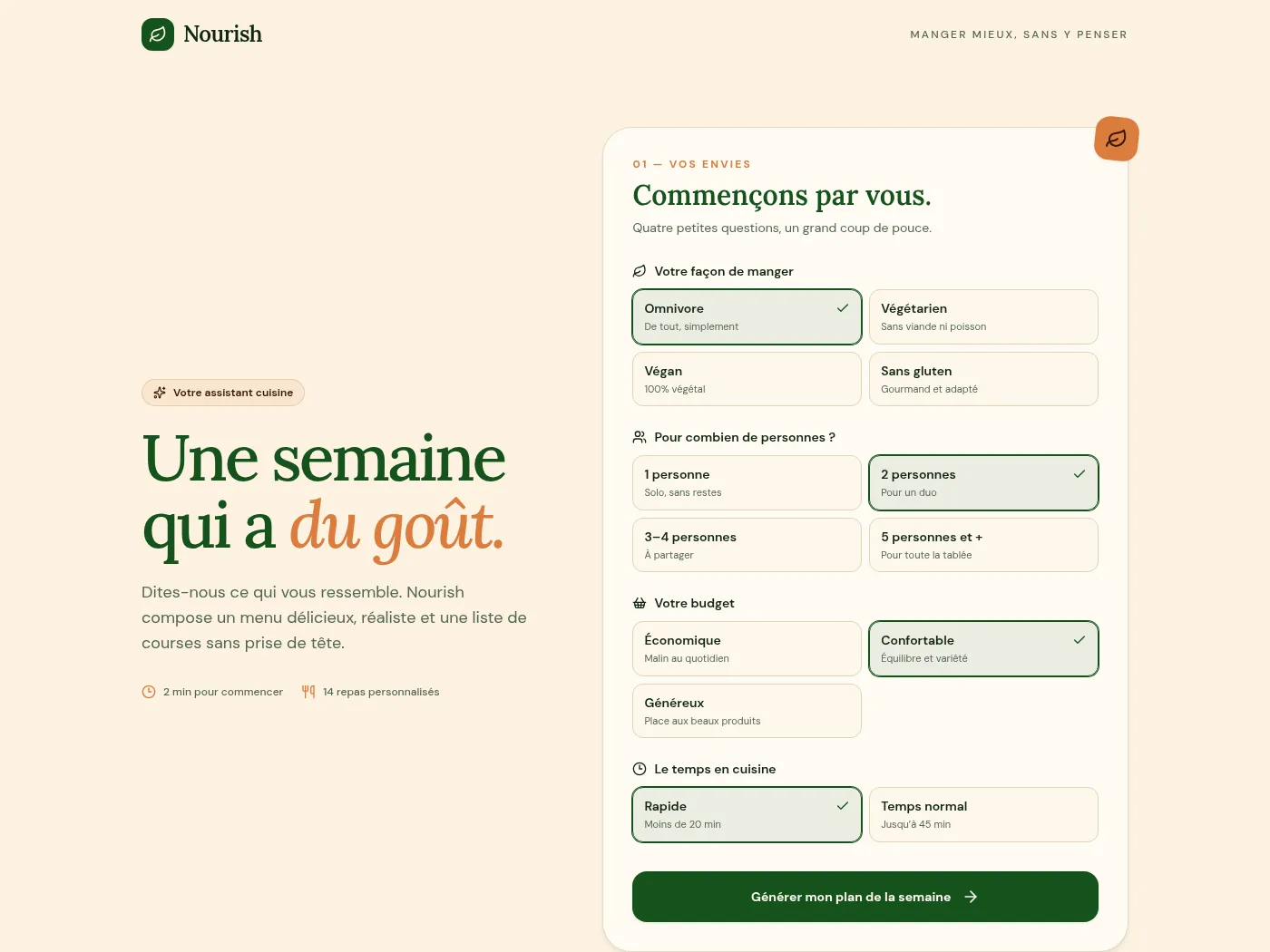 Nourish Meal Planner