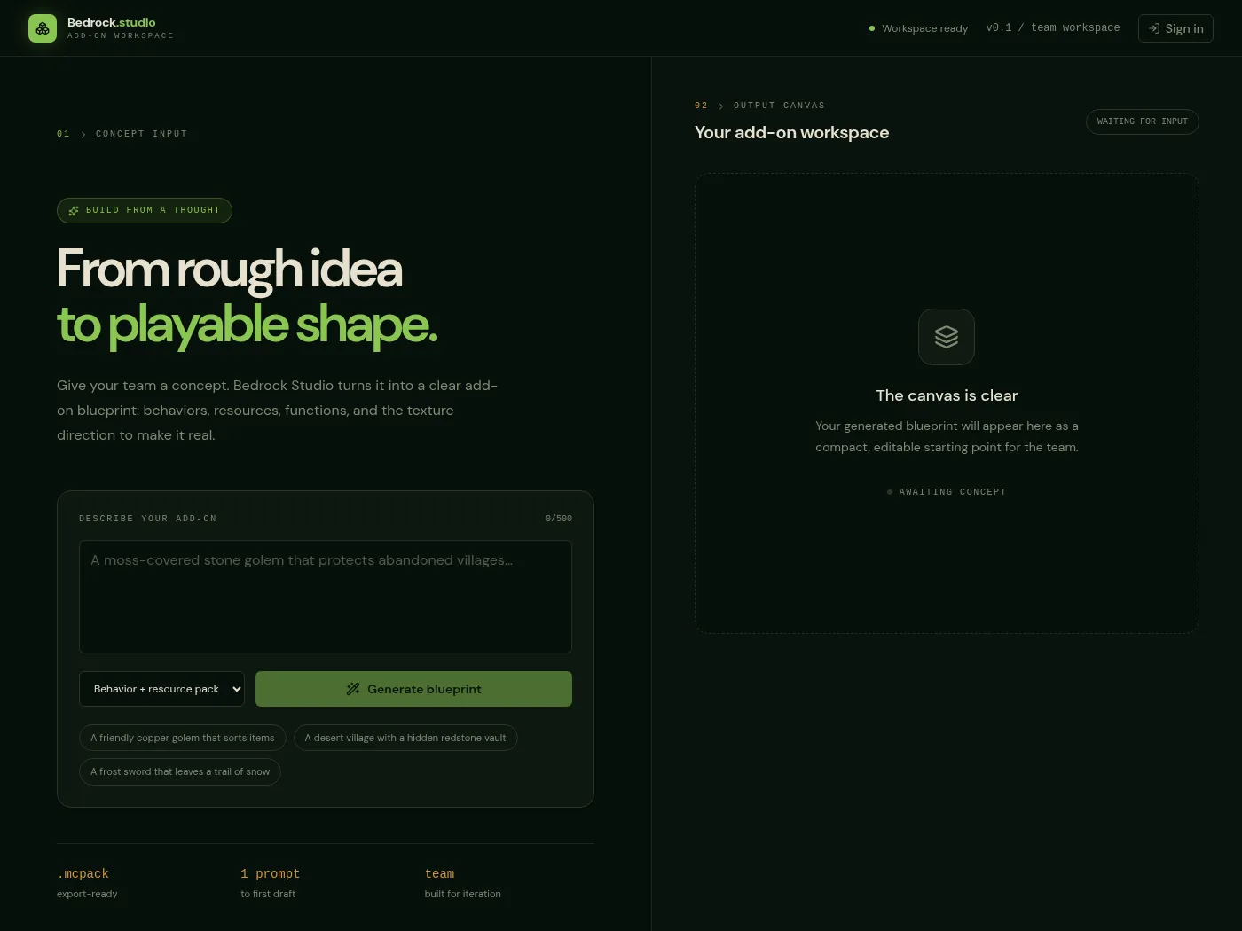 Bedrock AI Add-on Studio