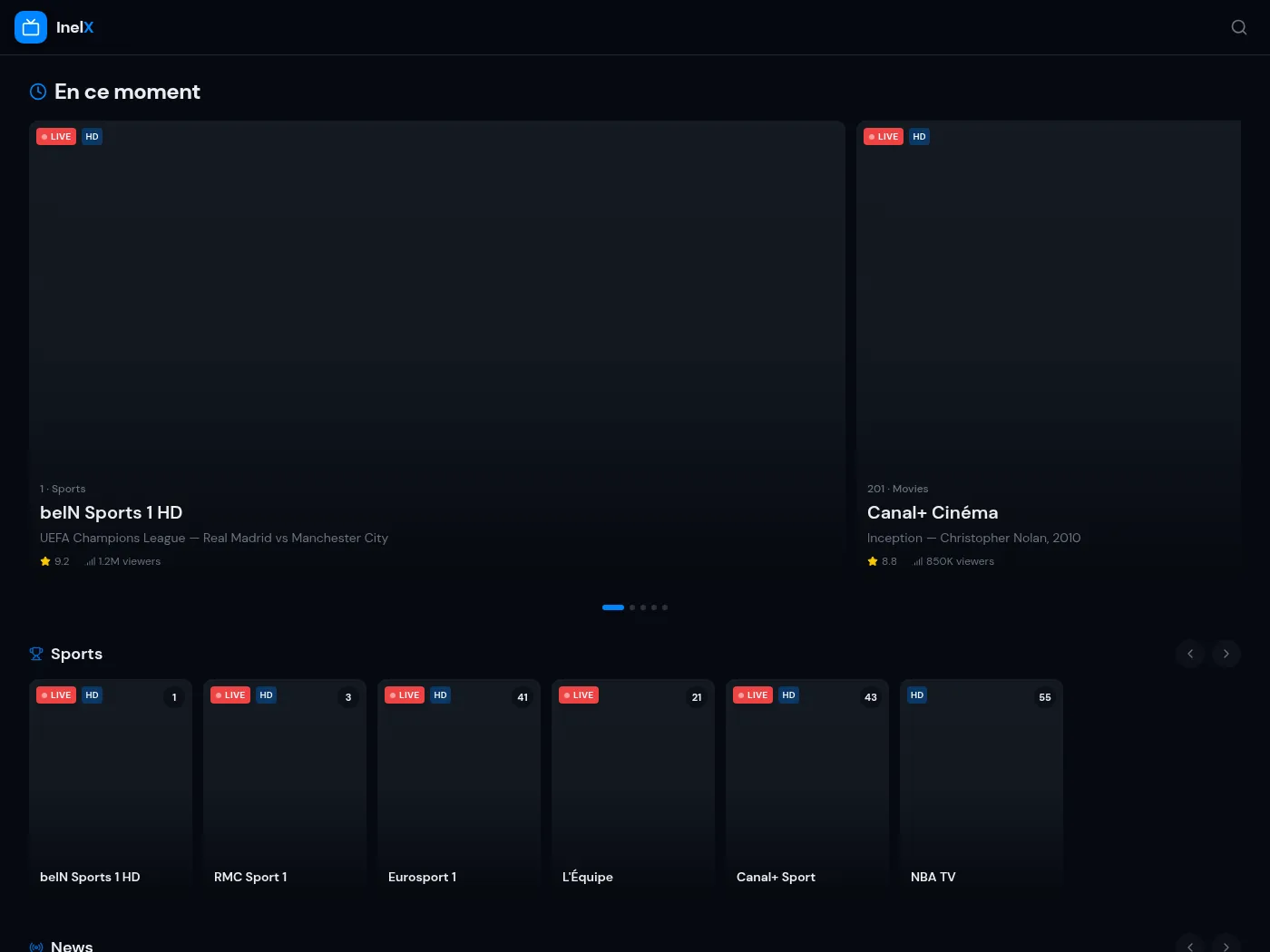 InelX IPTV App