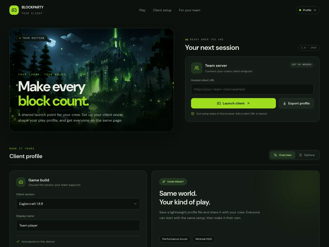 EaglerCraft Pro Web Client