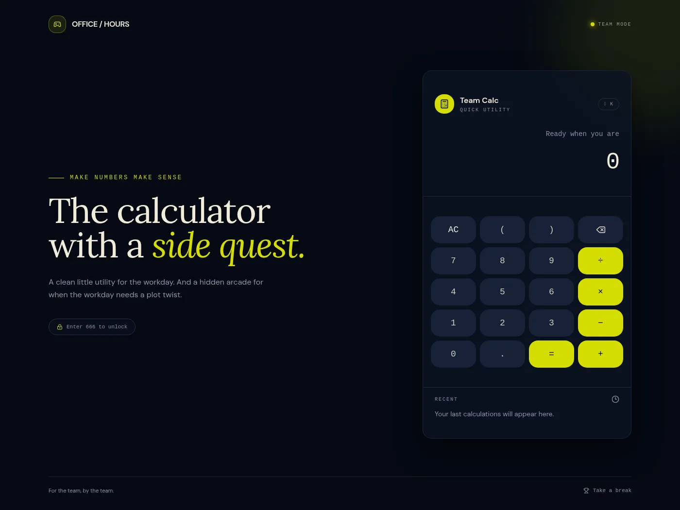Secret Games Calculator