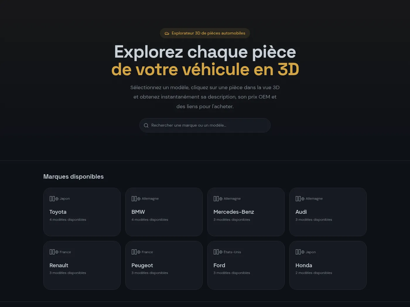 3D Car Parts Explorer