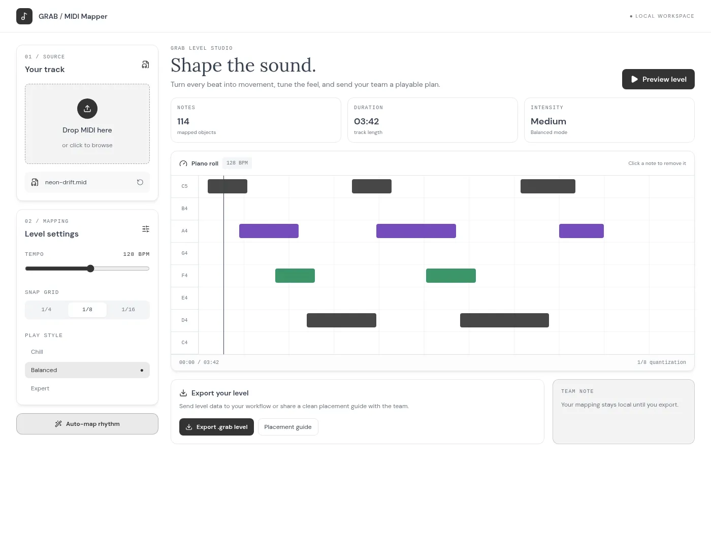 GRAB VR MIDI Mapper
