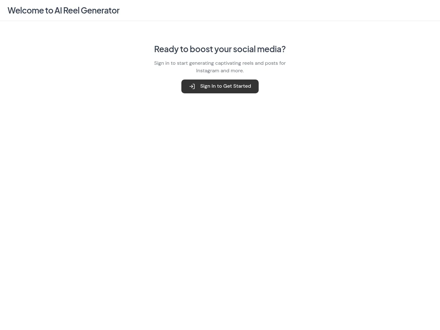 AI Reel Generator