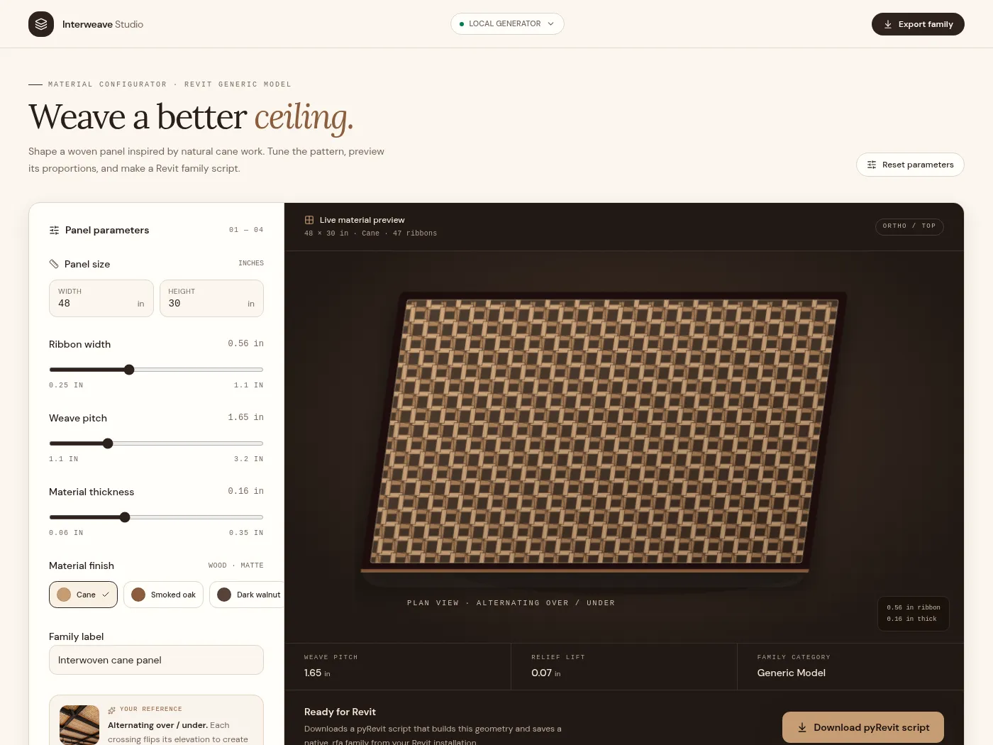 Interwoven Material Generator