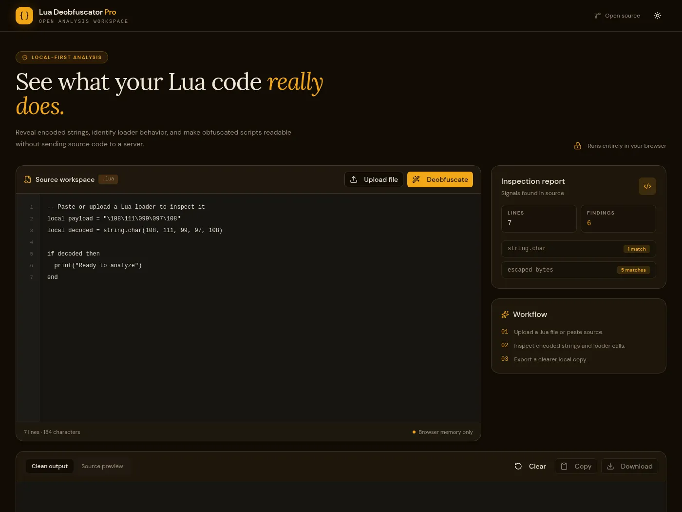 Lua Deobfuscator Pro