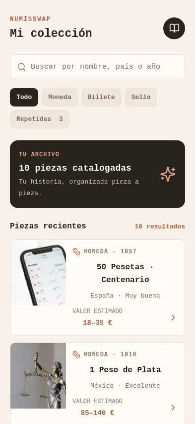 NumisSwap Mobile Catalog
