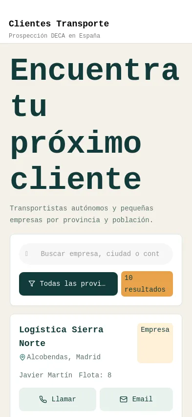 Clientes Transporte App