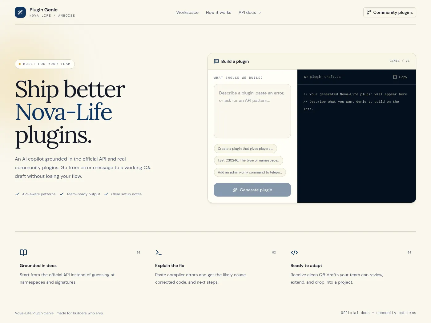 Nova-Life Plugin Genie