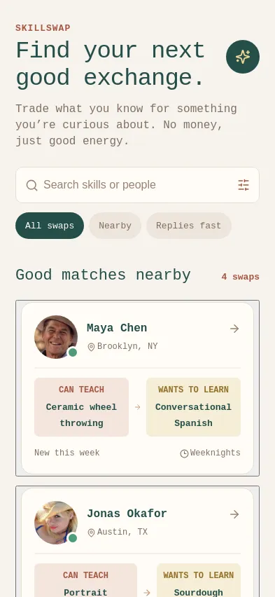 SkillSwap Mobile