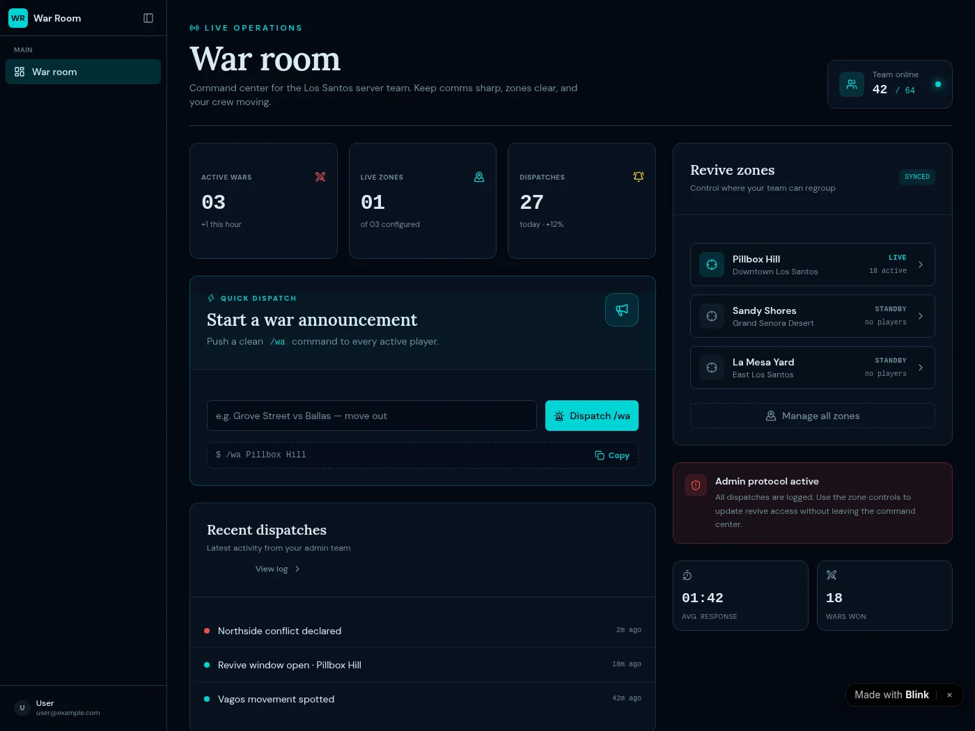 FiveM War Admin Panel