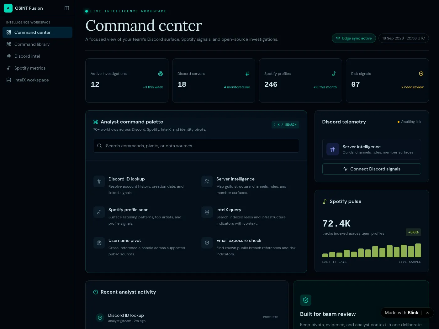 OSINT Fusion Dashboard